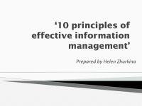 10 principles of effective information management’ презентация, доклад