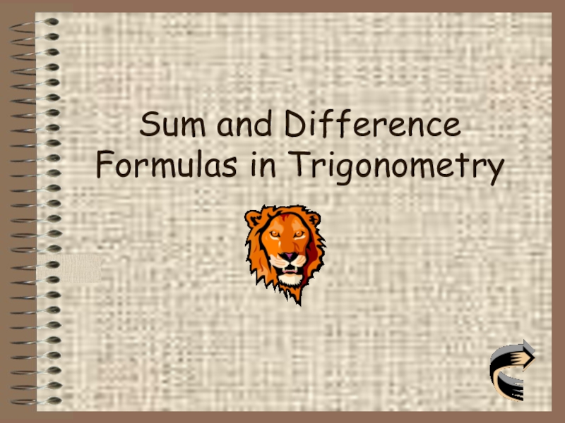 Trigonometry Sum And Differece Formulas 