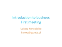 Introduction to business First meeting презентация, доклад