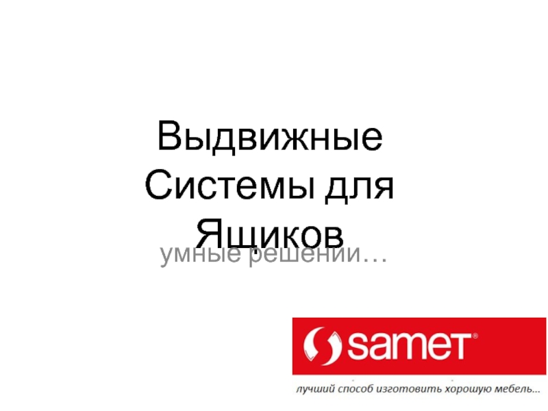 Выдвижные Системы презентация, доклад