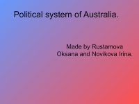 Political system of Australia презентация, доклад